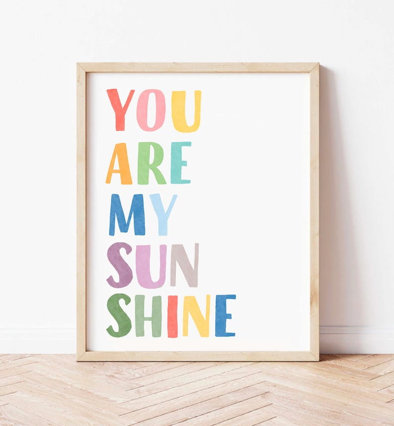 You Are My Sunshine Playroom Decor Kids Affirmation Wall Art ...