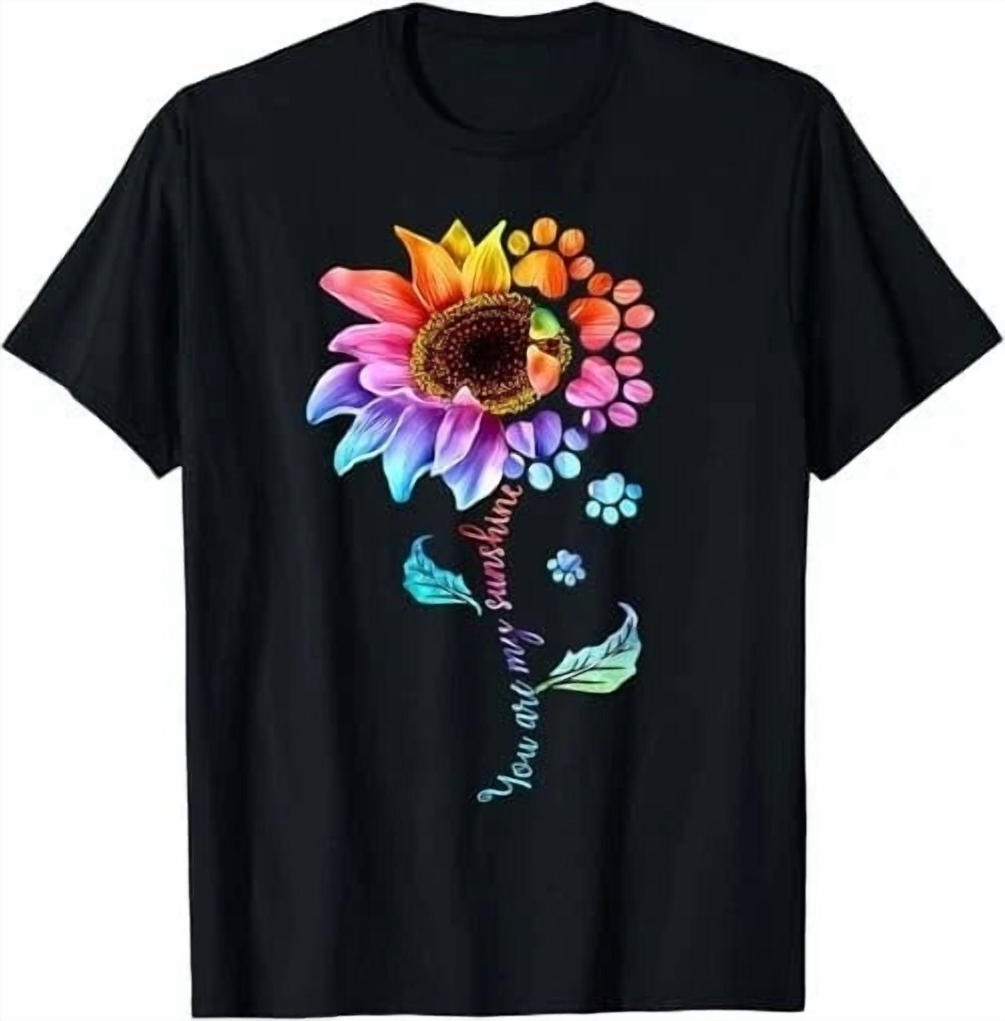 You Are My Sunshine Sunflower Dog Paw T-Shirt - Walmart.com