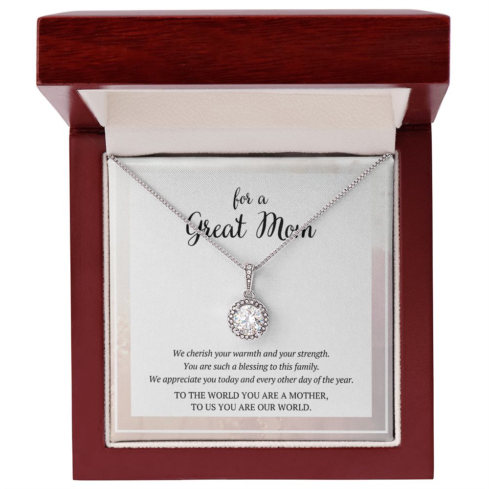 You Are Our World For a Great Mom Cubic Zirconia Pendant Necklace ...