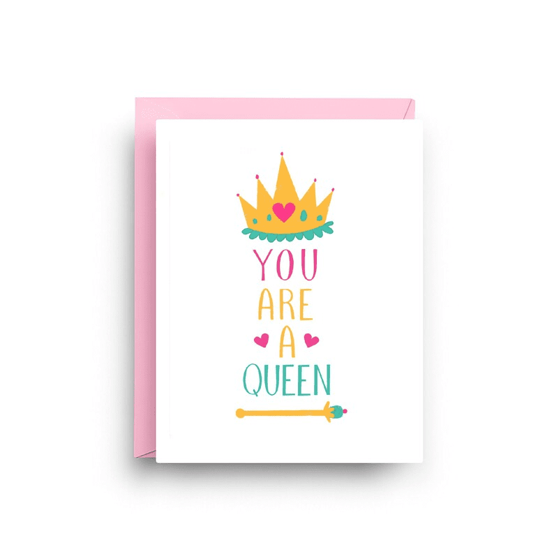 You Are a Queen Greeting Card – Colorful Crown Design – Blank Inside ...