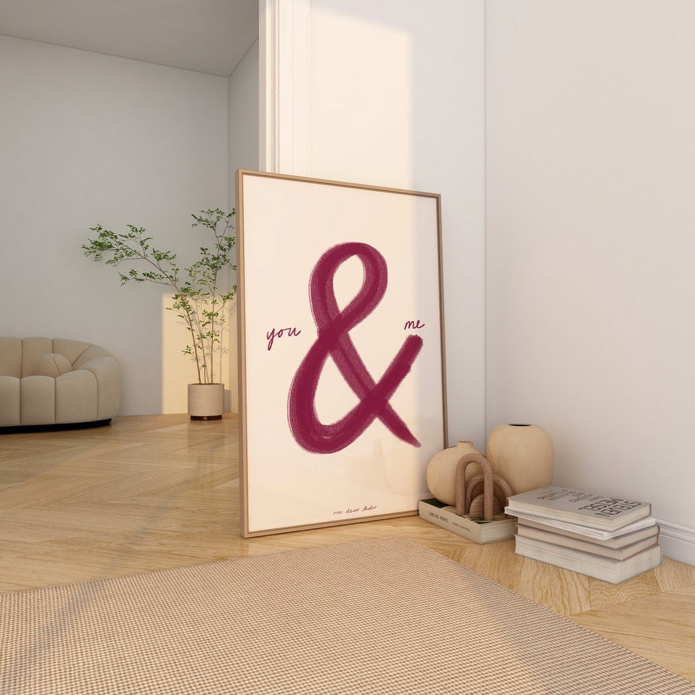 You And Me Art Print Poster, Relationship Couples Print, Trendy Retro ...
