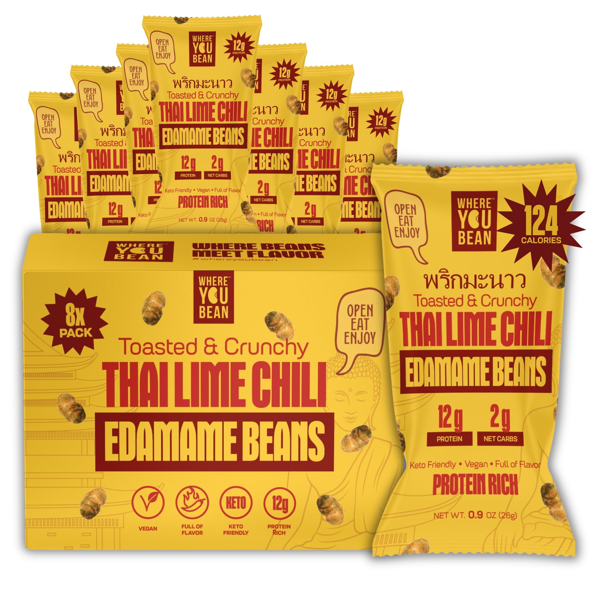 Where You Bean Edamame CCF19 Beans Snack (Thai Crunchy and Dry Roasted ...