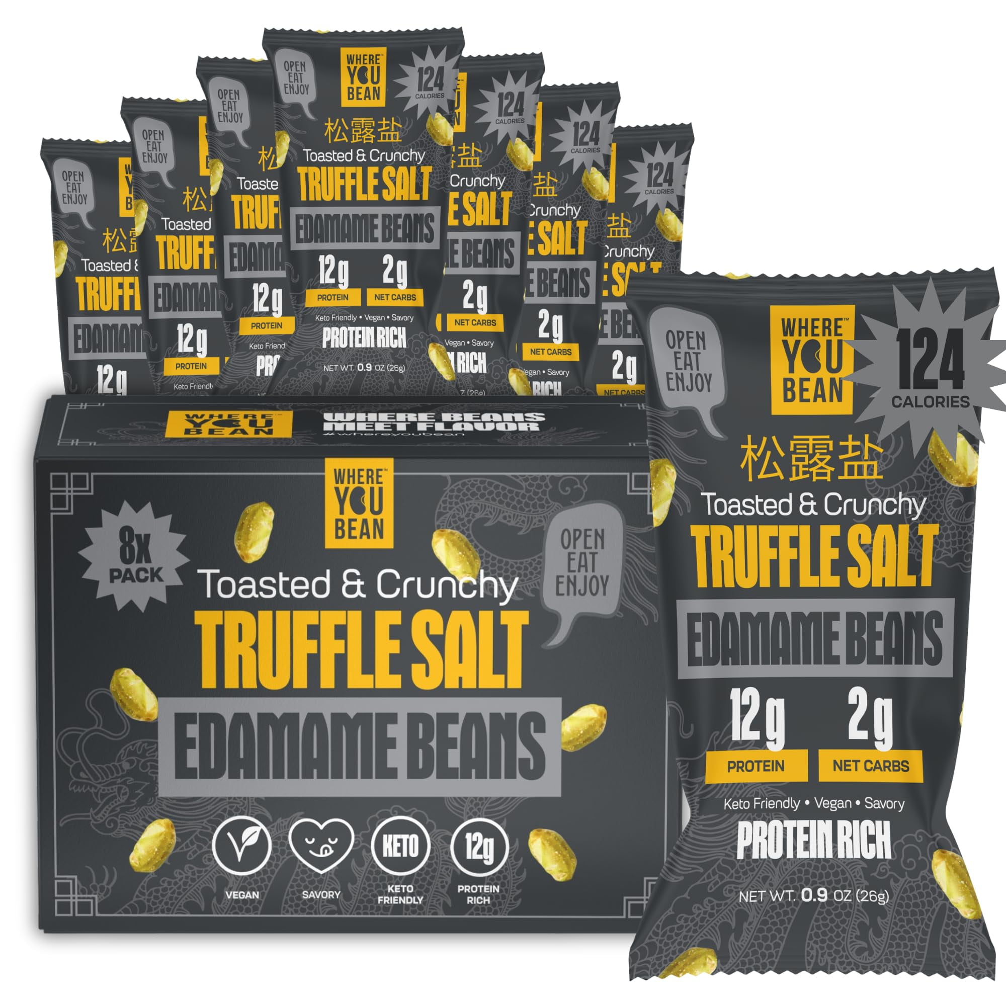 Where You Bean Edamame XEF1 Beans Snack (Truffle Salt) - and Dry ...