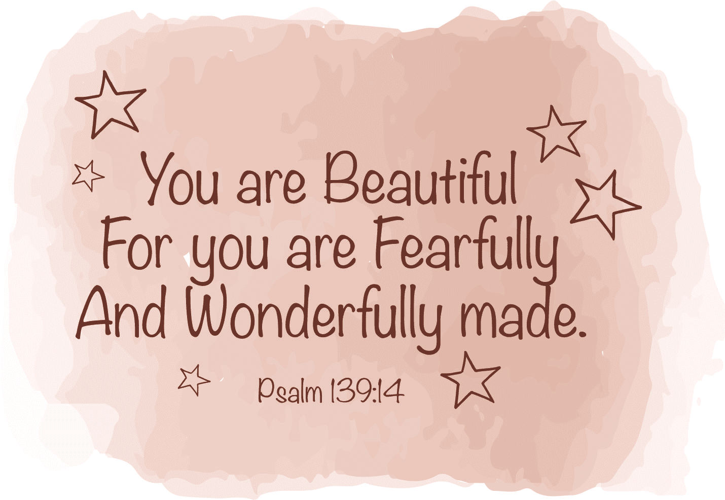 You Are Beautiful Fearfully Wonderfully Made Psalm Bible Verse Wall Art ...