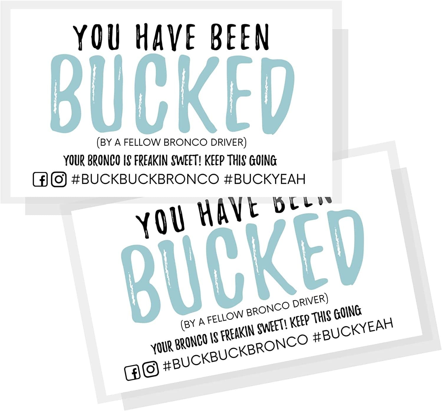You Have Been Bucked Buck Buck Bronco 50 Pack 2 x 3.5" inches Business ...