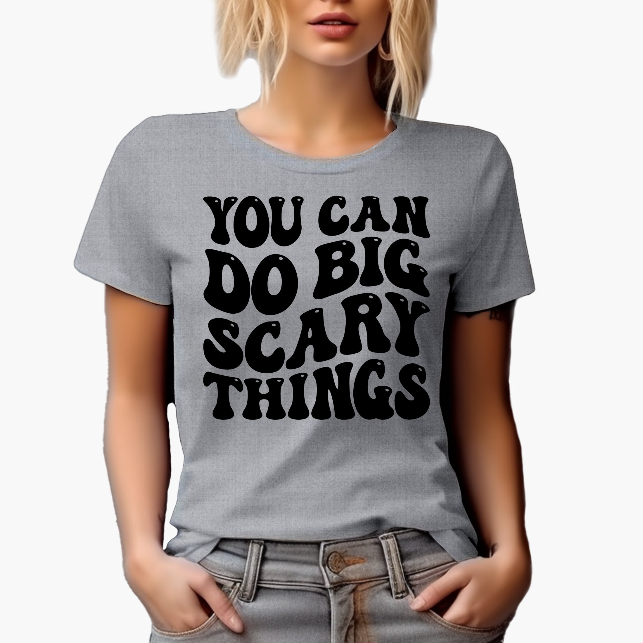 You Can Do Big Scary Things, Motivational Quote, Groovy Retro Wavy Text ...