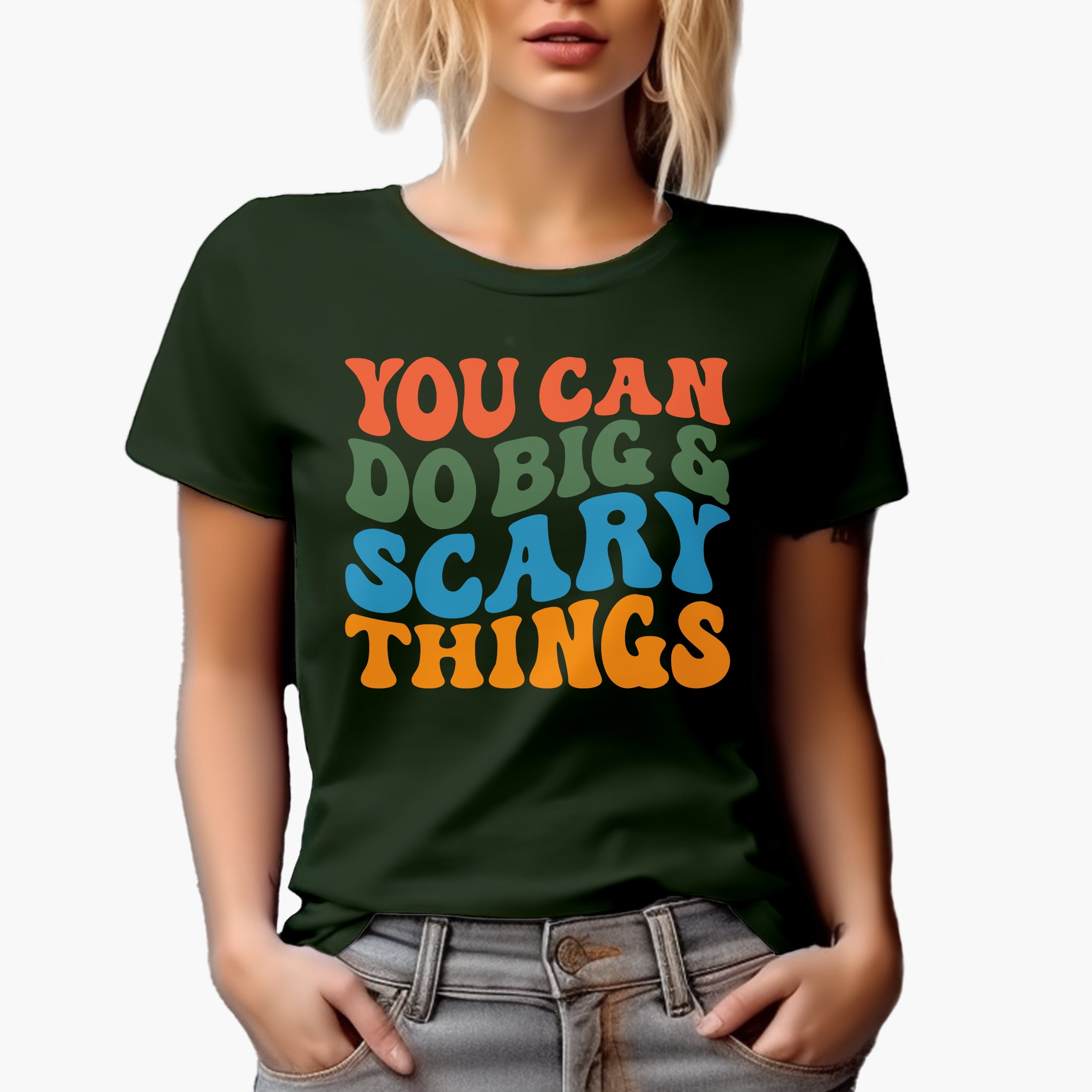 You Can Do Big & Scary Things, Motivational Quote, Groovy Retro Wavy ...