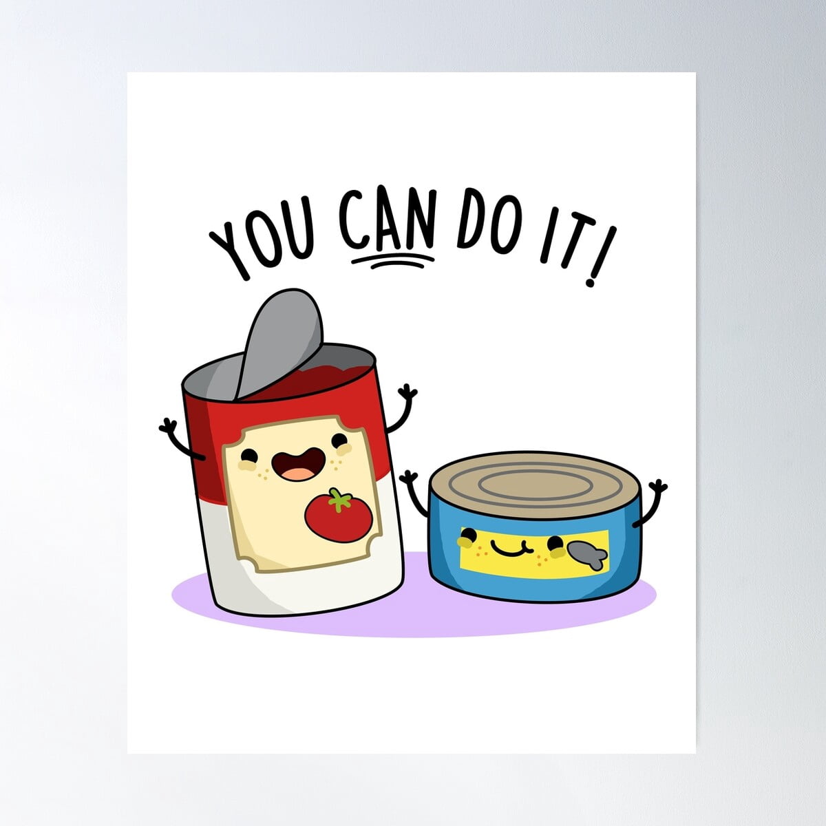 You Can Do It Funny Canned Food Puns Poster Wall Art, Modern Wall Decor ...