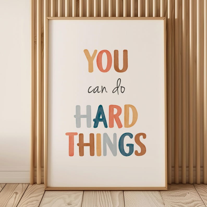You Can Do Hard Things Poster, Classroom Wall Decor, Motivational ...