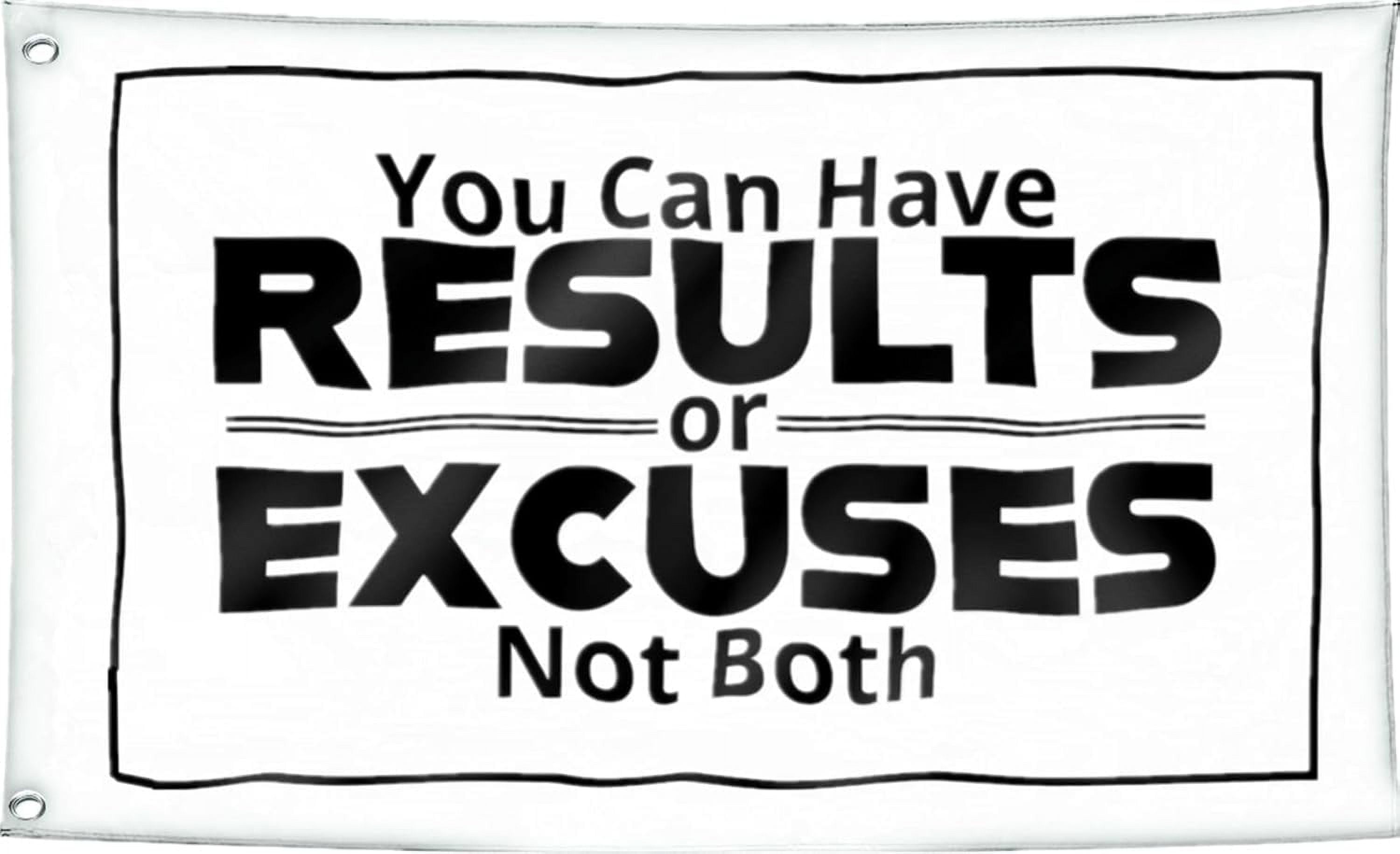 You Can Have Results or Excuses Not Both Flag, 3Ply Polyester, Heavy ...