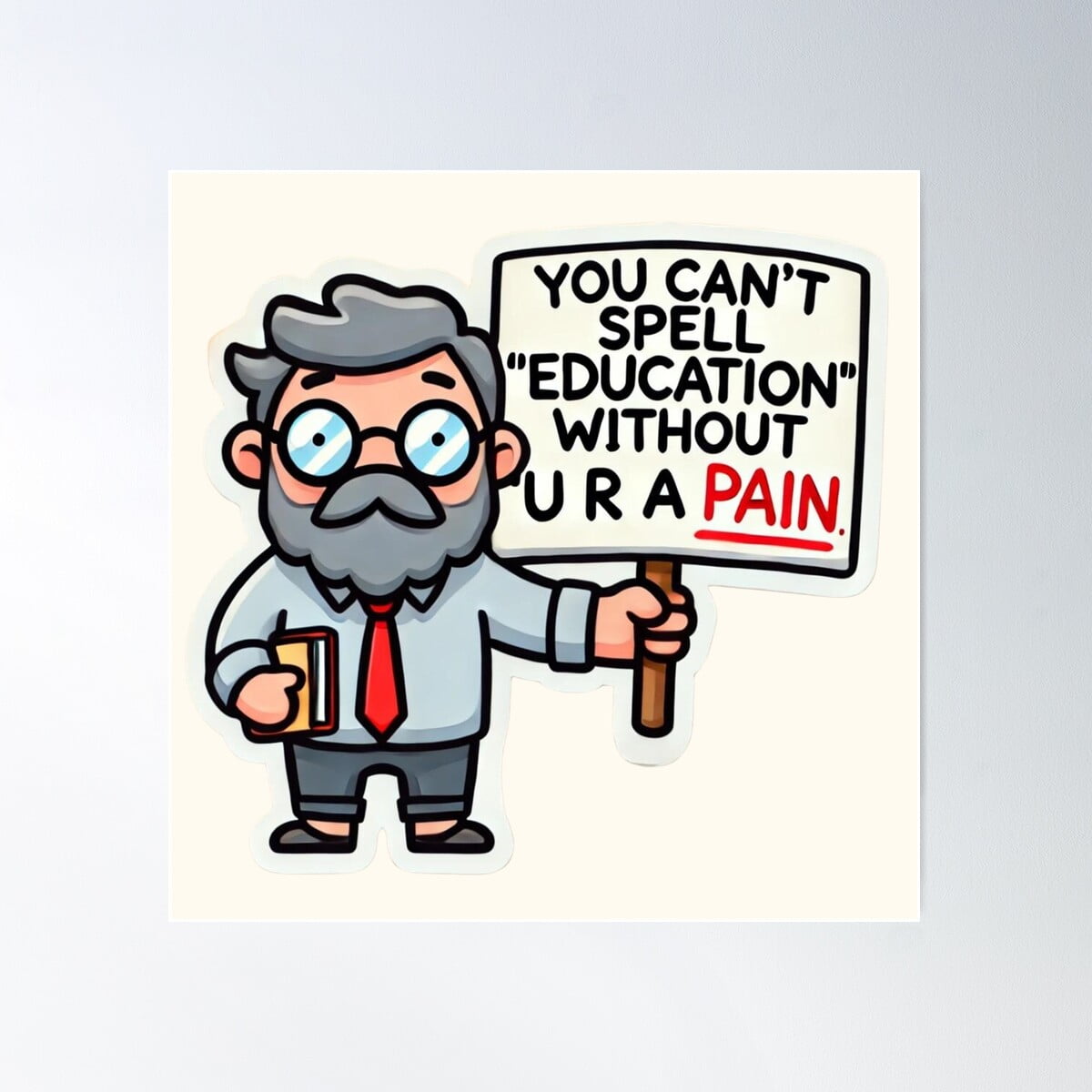 You Can'T Spell Education Without U R A Pain – Funny Teacher Cartoon ...