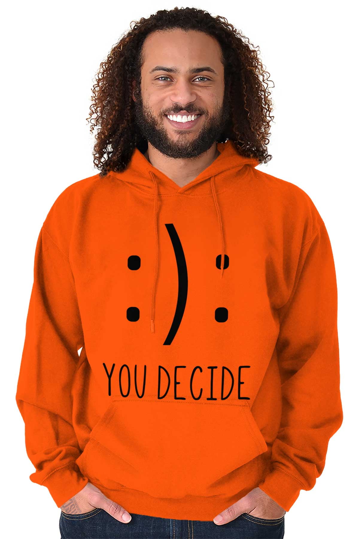 You Decide Happy Sad Emoticon Cute Unisex Plus Size Hoodie Brisco ...