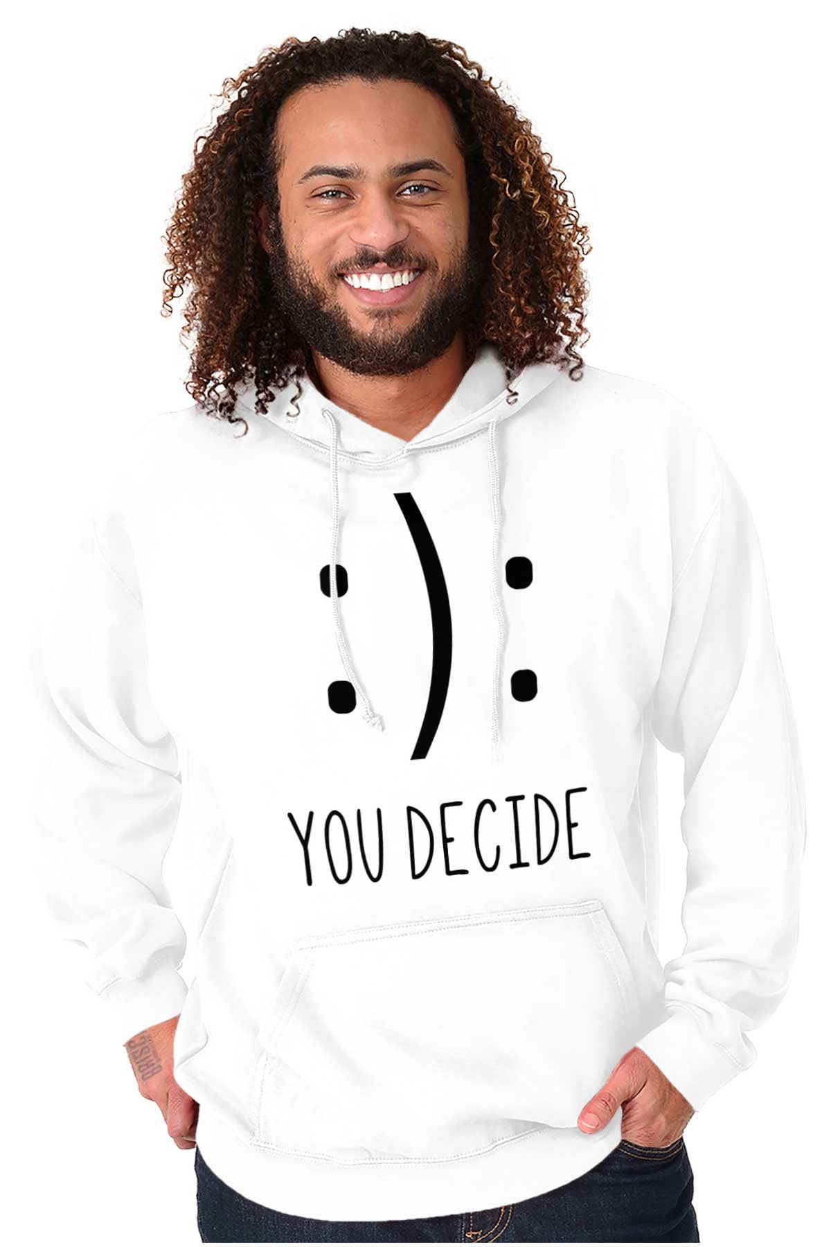 You Decide Happy Sad Emoticon Cute Hoodie Sweatshirt Women Men Brisco ...