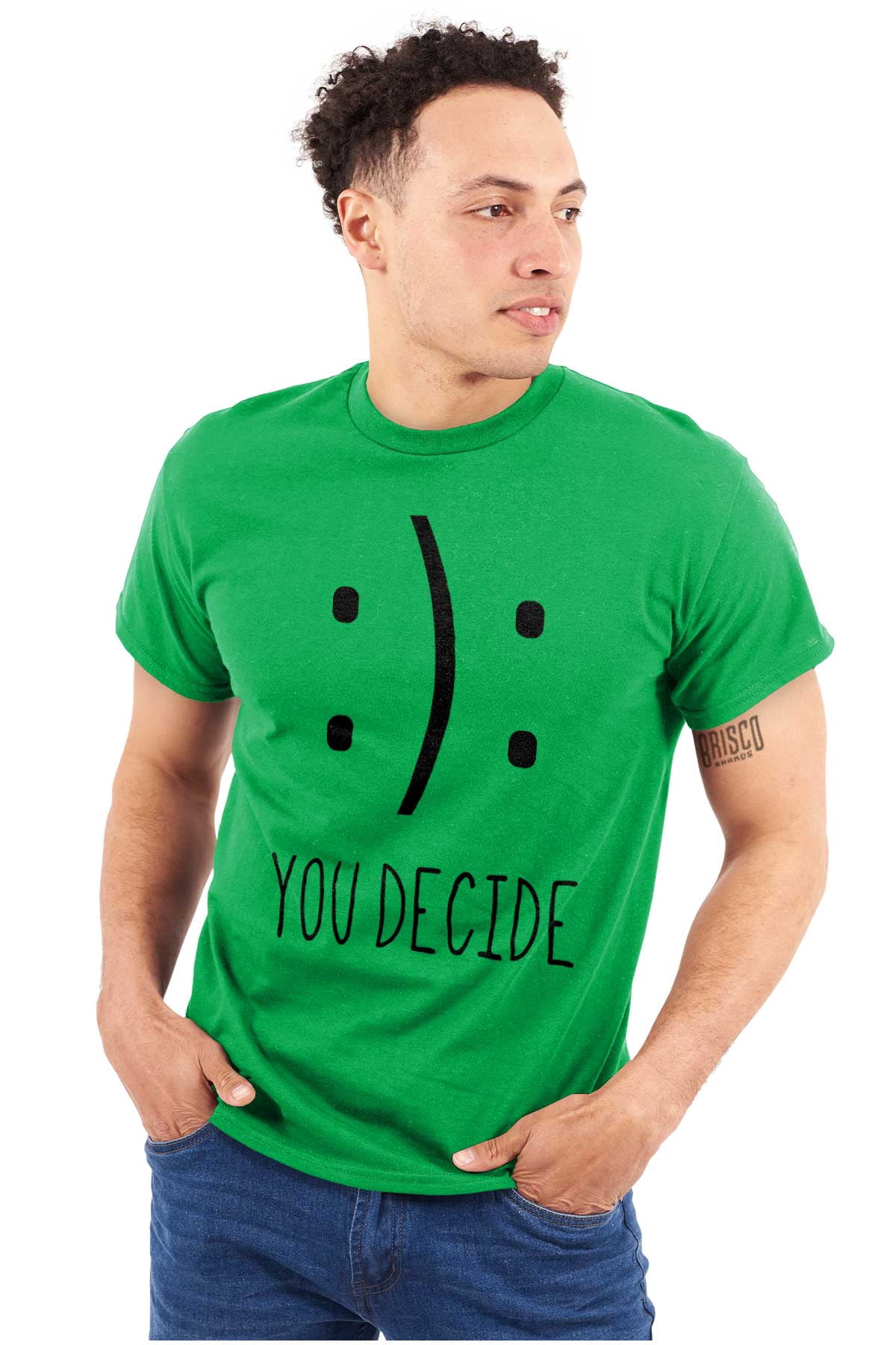 You Decide Happy Sad Emoticon Cute Unisex Plus Size Graphic Tee Brisco ...