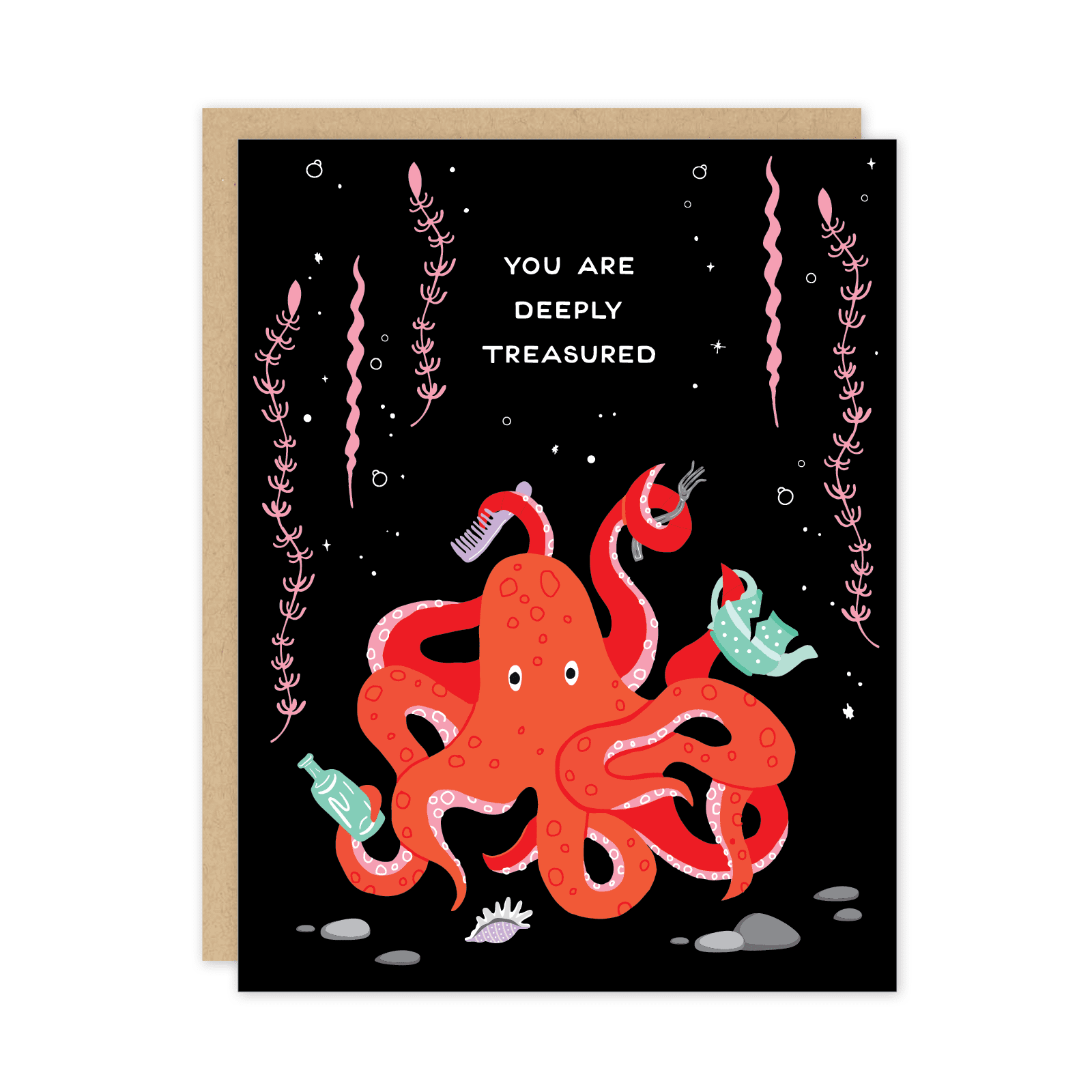 You Are Deeply Treasured Card – Colorful Octopus Illustration – Blank ...