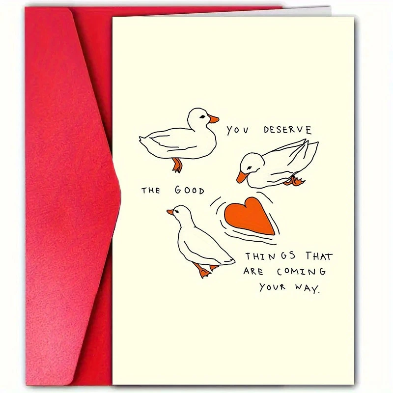 You Deserve the Good Things Greeting Card – Heartwarming Duck ...