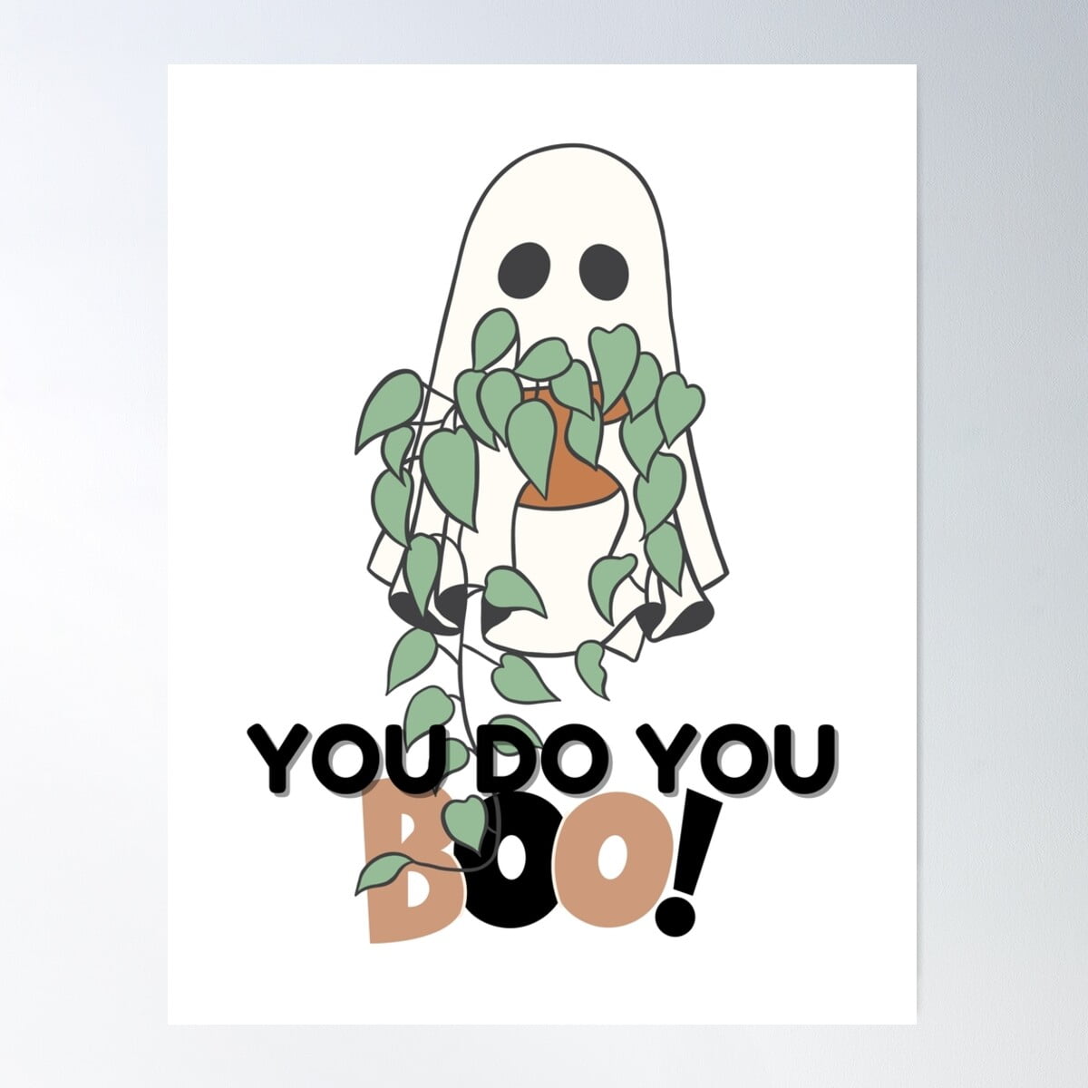 You Do You Boo Plant Ghost Poster Wall Art, Modern Wall Decor For ...