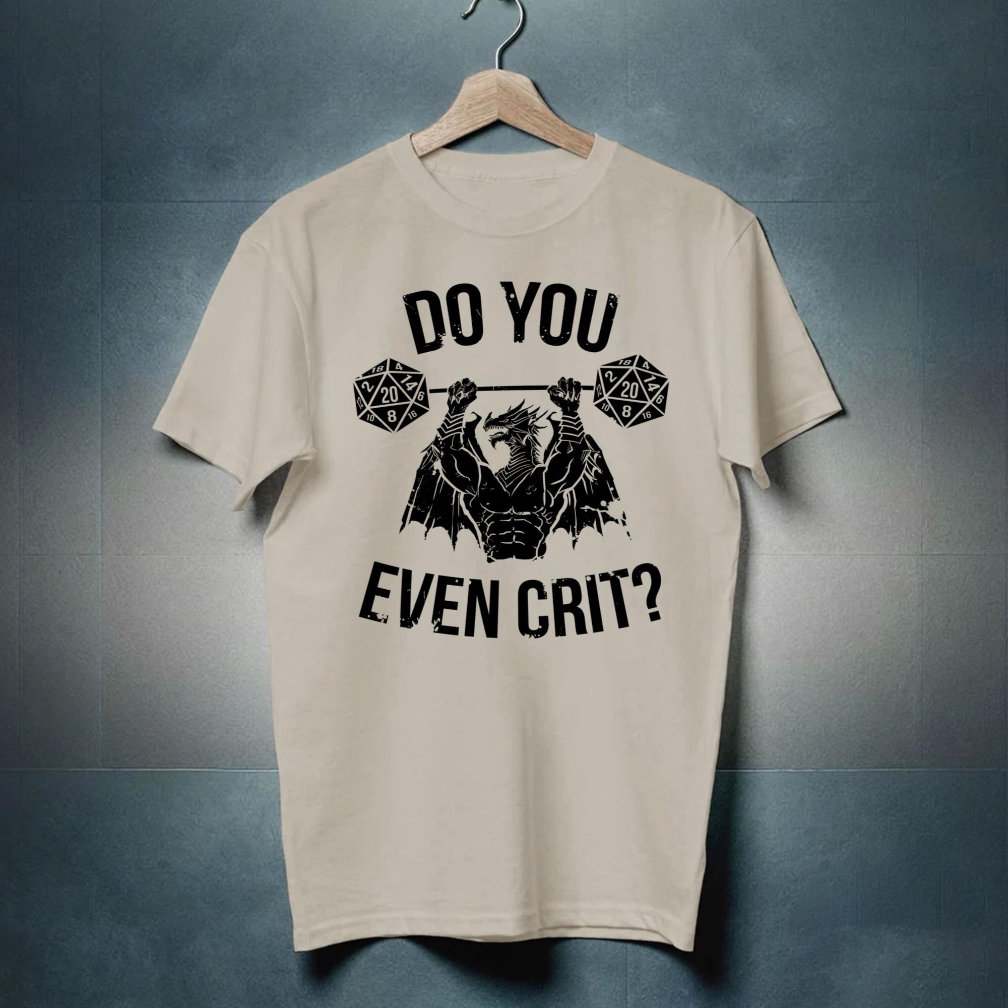 Do You Even Crit Gym Dragon Shirt, Funny D20 Dice Workout Tee, Gamer ...