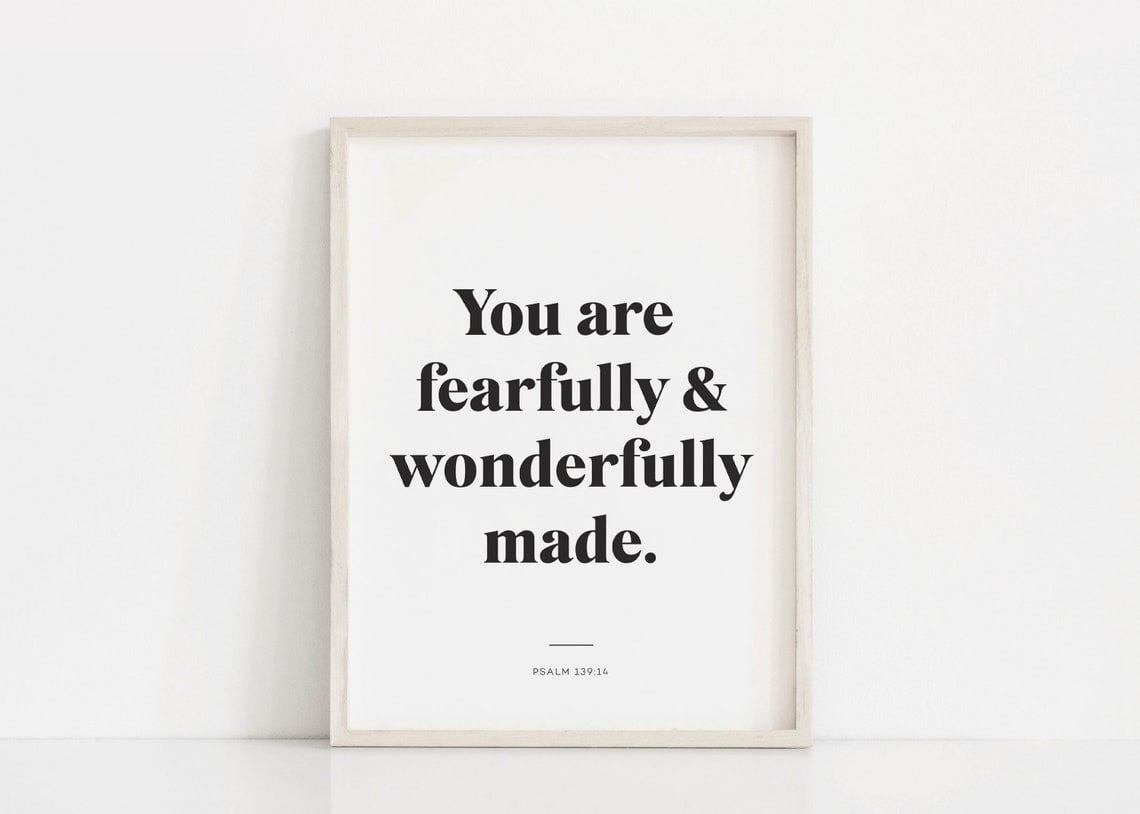 You Are Fearfully And Wonderfully Made, Psalm 139 14, Scripture Nursery ...
