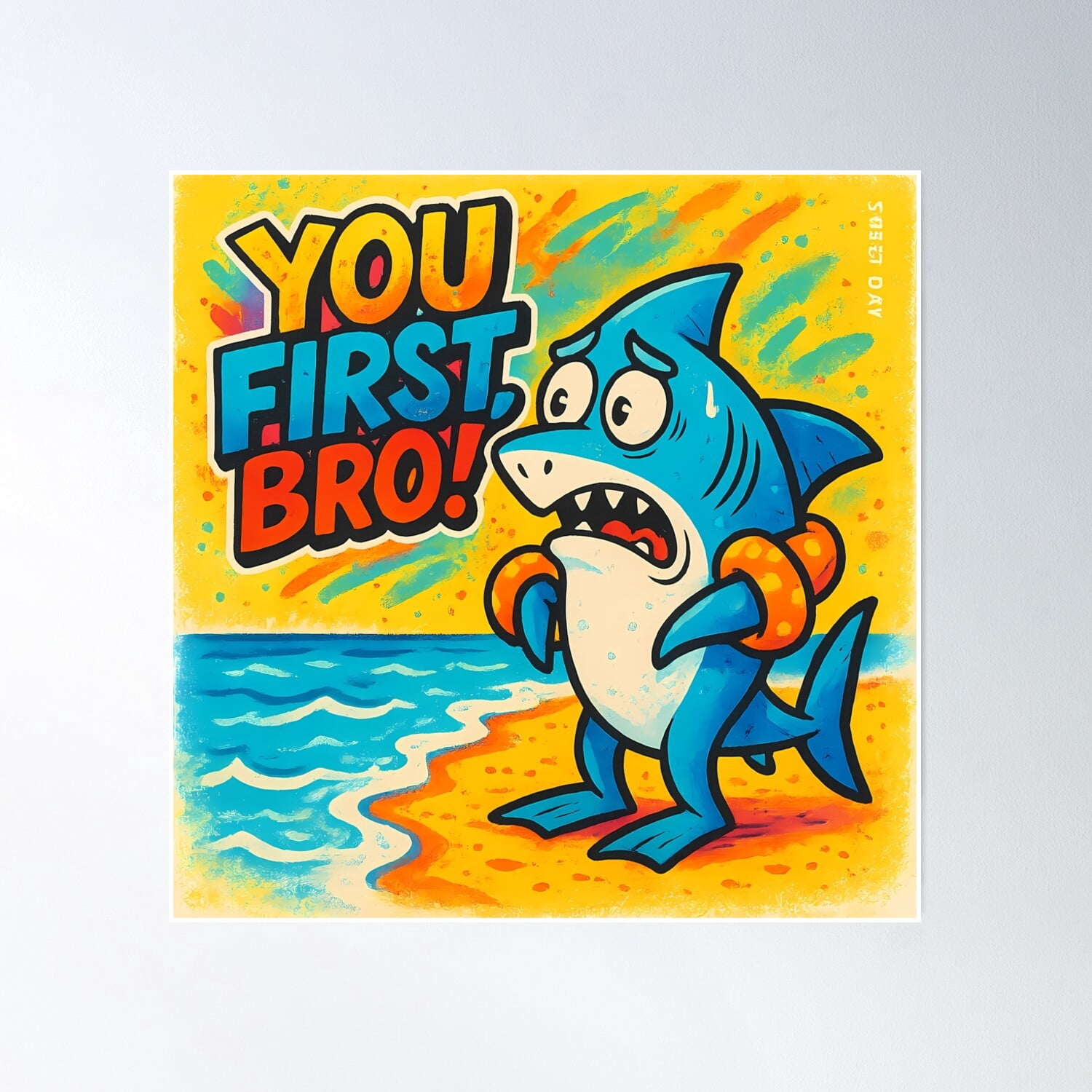 You First, Bro! – Shark With Floaties Pop Art Poster Wall Art, Modern ...