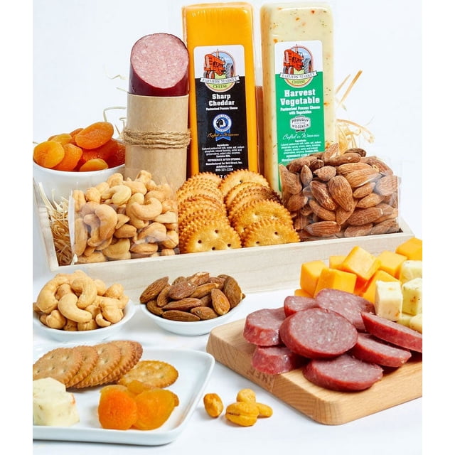 From You Flowers - Cheese, Sausage, Crackers, & Nuts Tray for Birthday ...