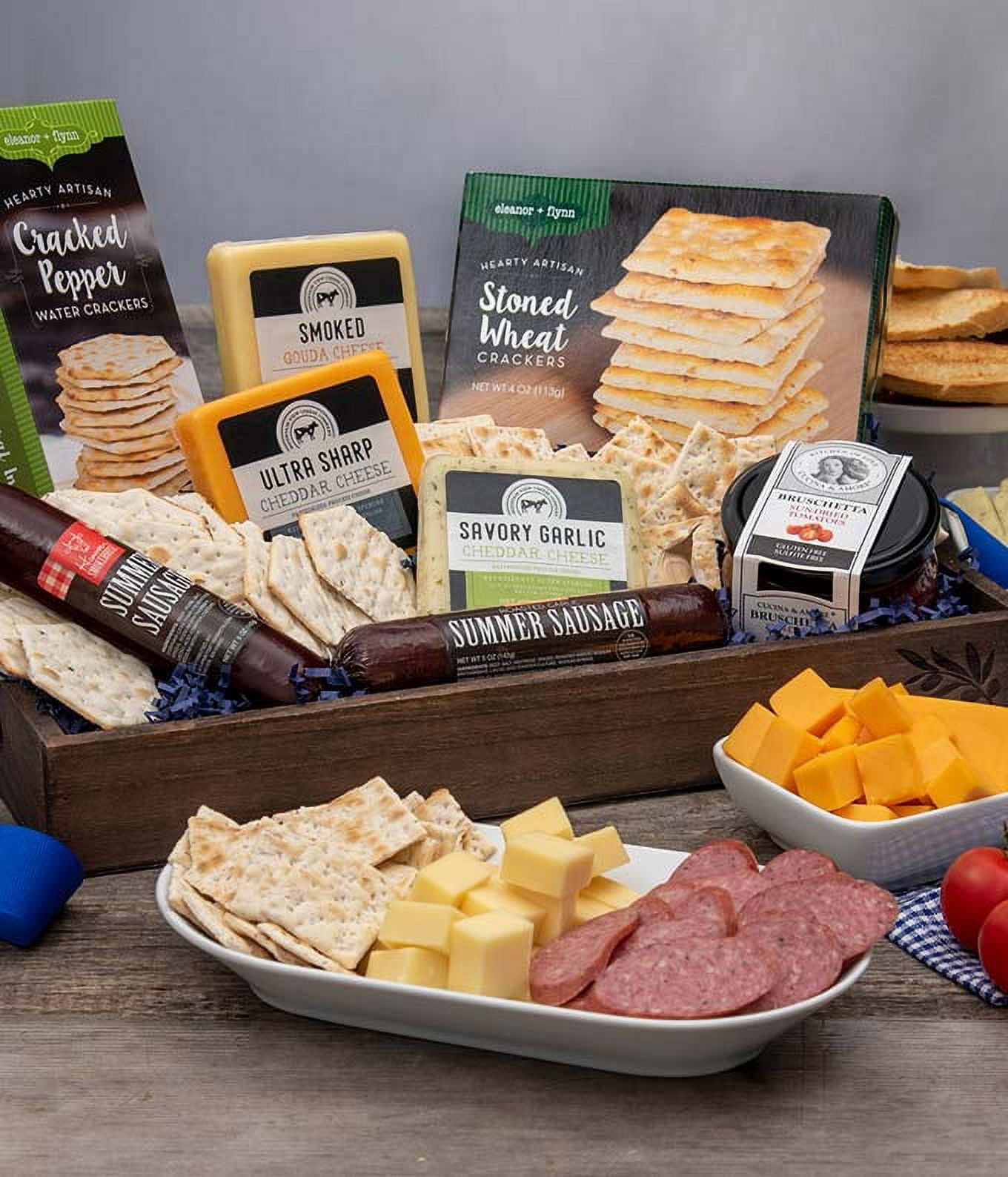 From You Flowers - Luxury Cheese, Sausage and Crackers Basket for ...