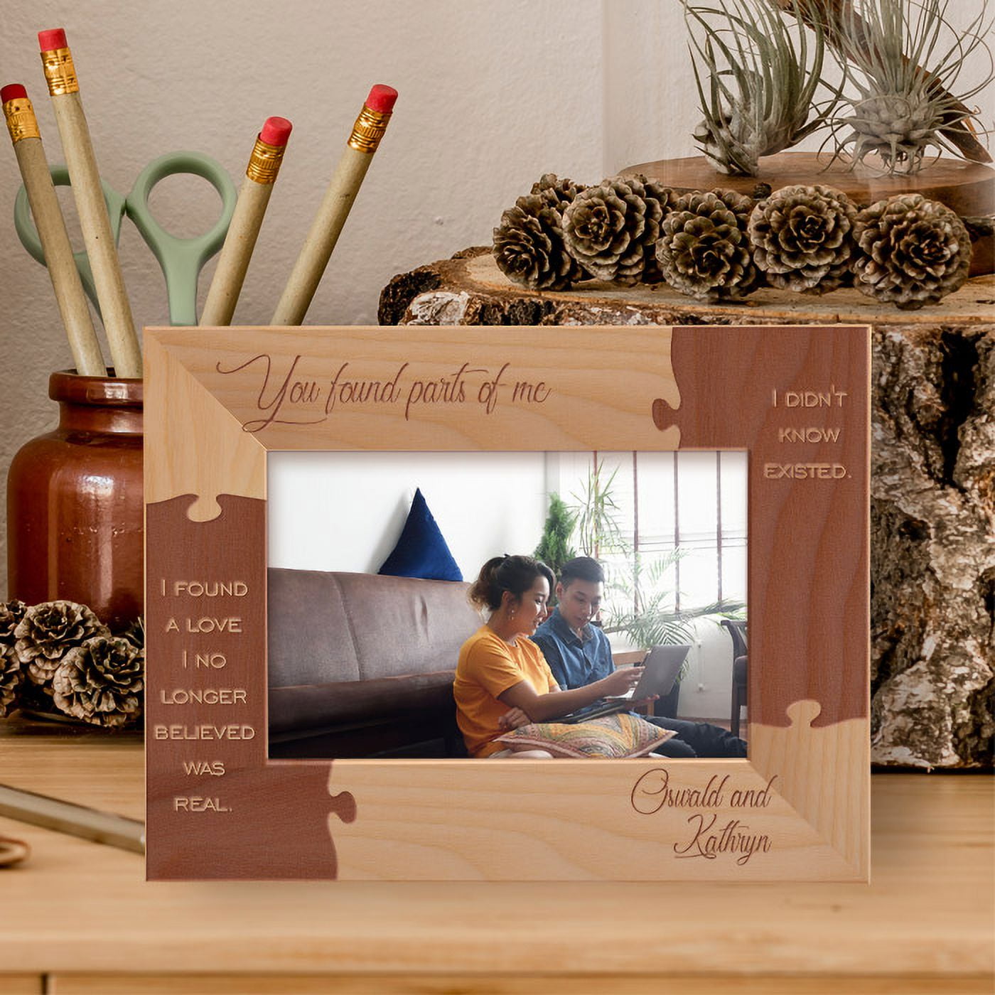 You Found Parts Of Me Personalized Wooden Frame-6" x 4" Brown ...