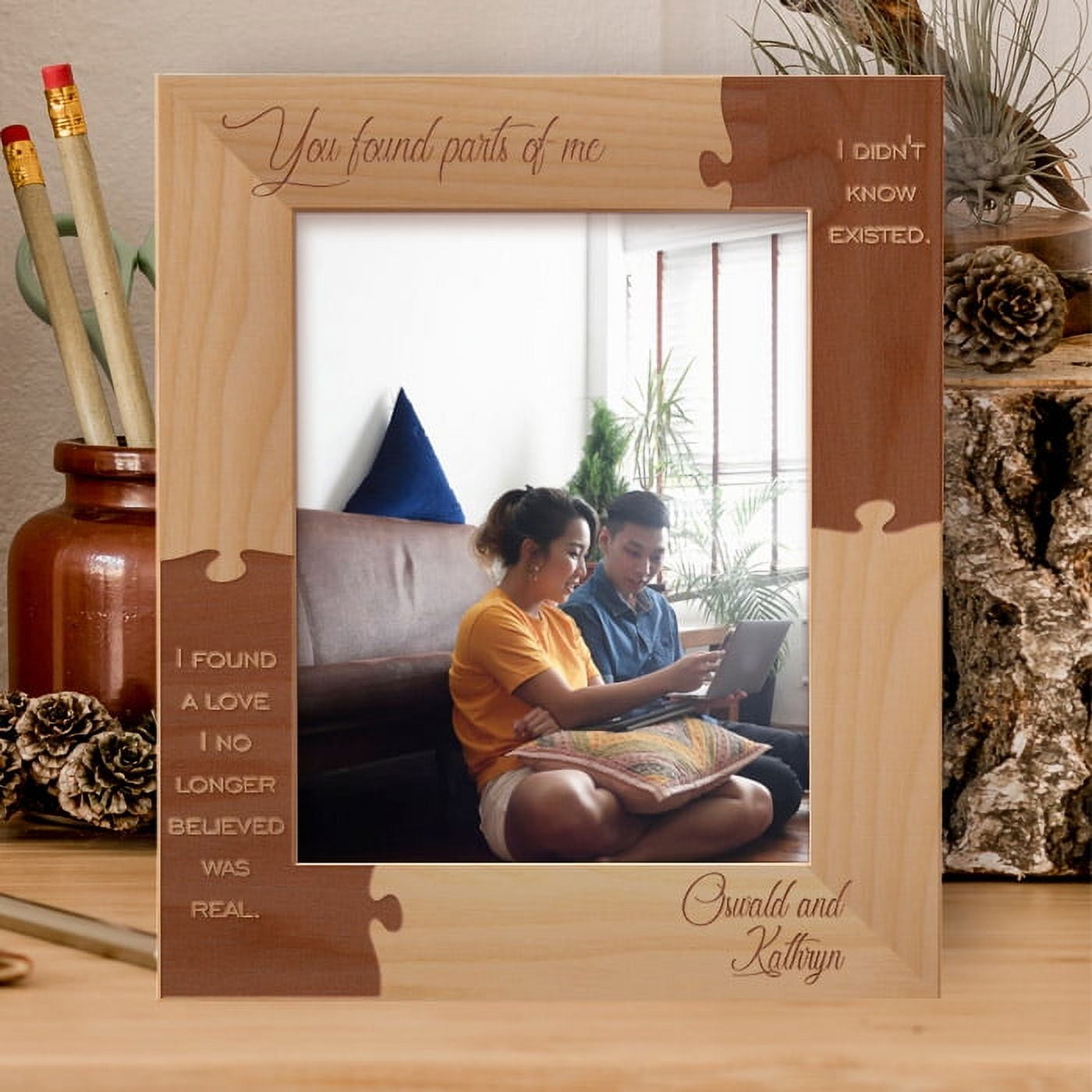 You Found Parts Of Me Personalized Wooden Frame 8" x 10" Brown ...