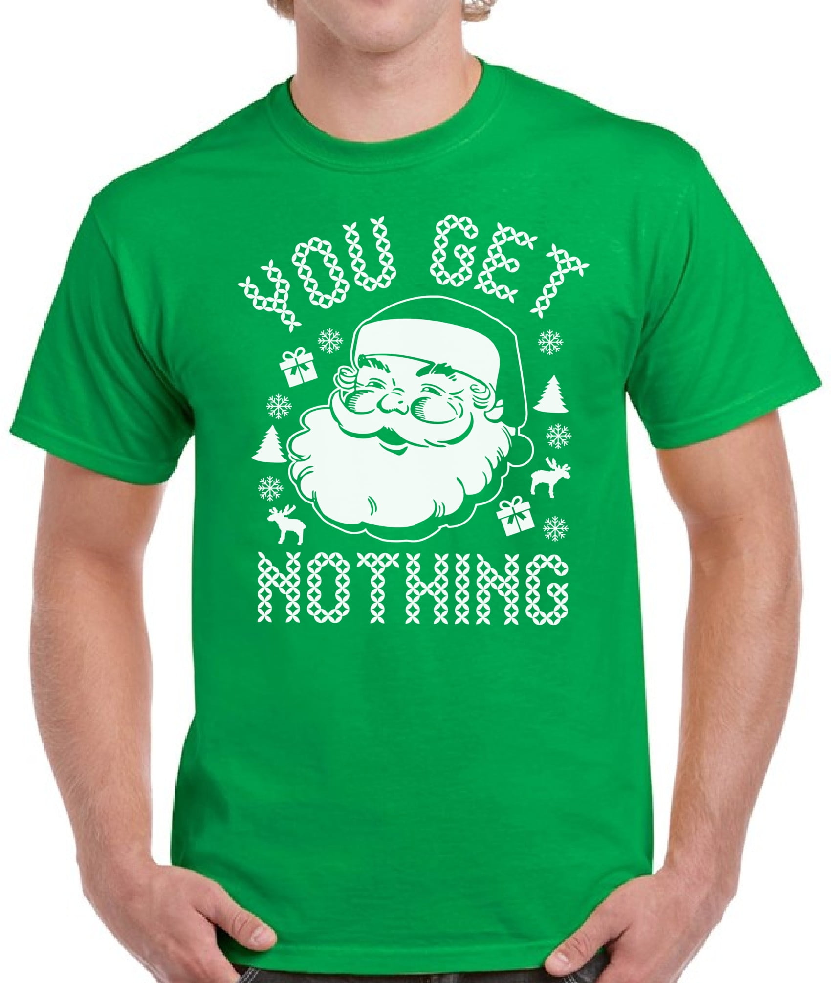 You Get Nothing Santa Christmas Print Men Shirt White Print - S M L XL ...