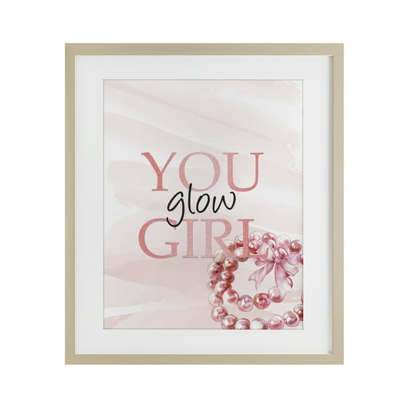 You Glow Girl Feminine Birch Framed Print Under Glass, design by Kim ...