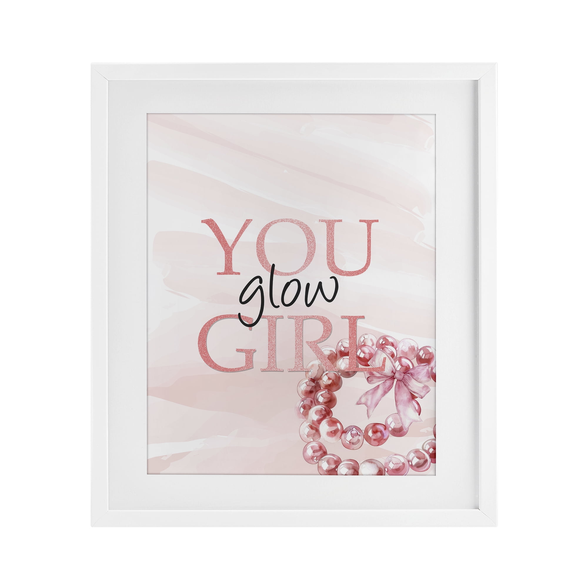 You Glow Girl Feminine White Framed Print Under Glass, design by Kim ...