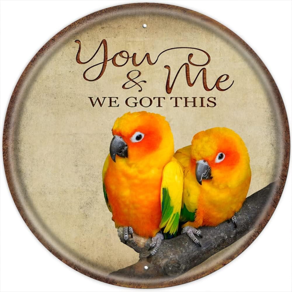 You and Me We Got It Parrot Vintage Round Metal Tin Sign Gift for ...