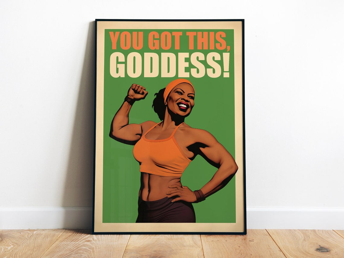 You Got This Poster Female Gym Wall Art Black Girl Print Fitness Poster ...