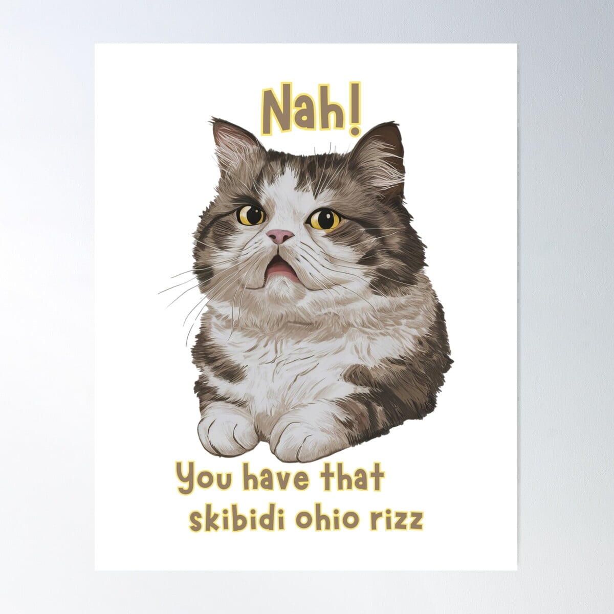 You Have That Skibidi Ohio Rizz Cat Meme Funny Brainrot Poster Wall Art ...