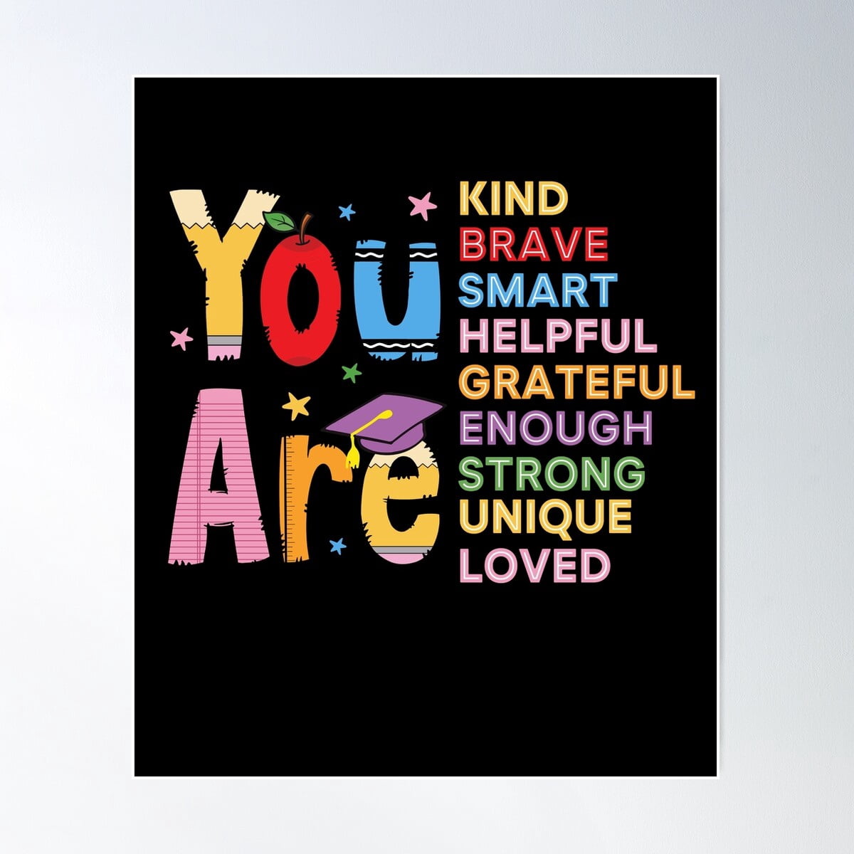 You Are Kind Loved Brave Enough, Back To School, Appreciation Gift ...