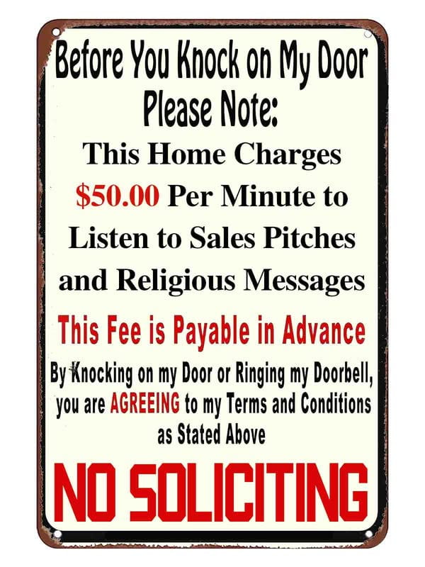 Before You Knock On My Door Sign No Soliciting Metal Sign Vintage ...