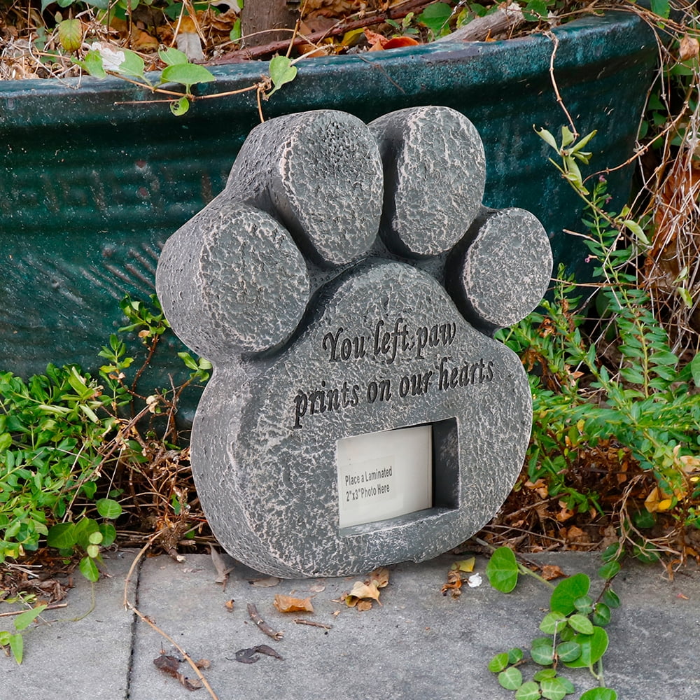 You Left Paw Prints On Our Hearts' Paw Print Pet Memorial Stone, Grave ...