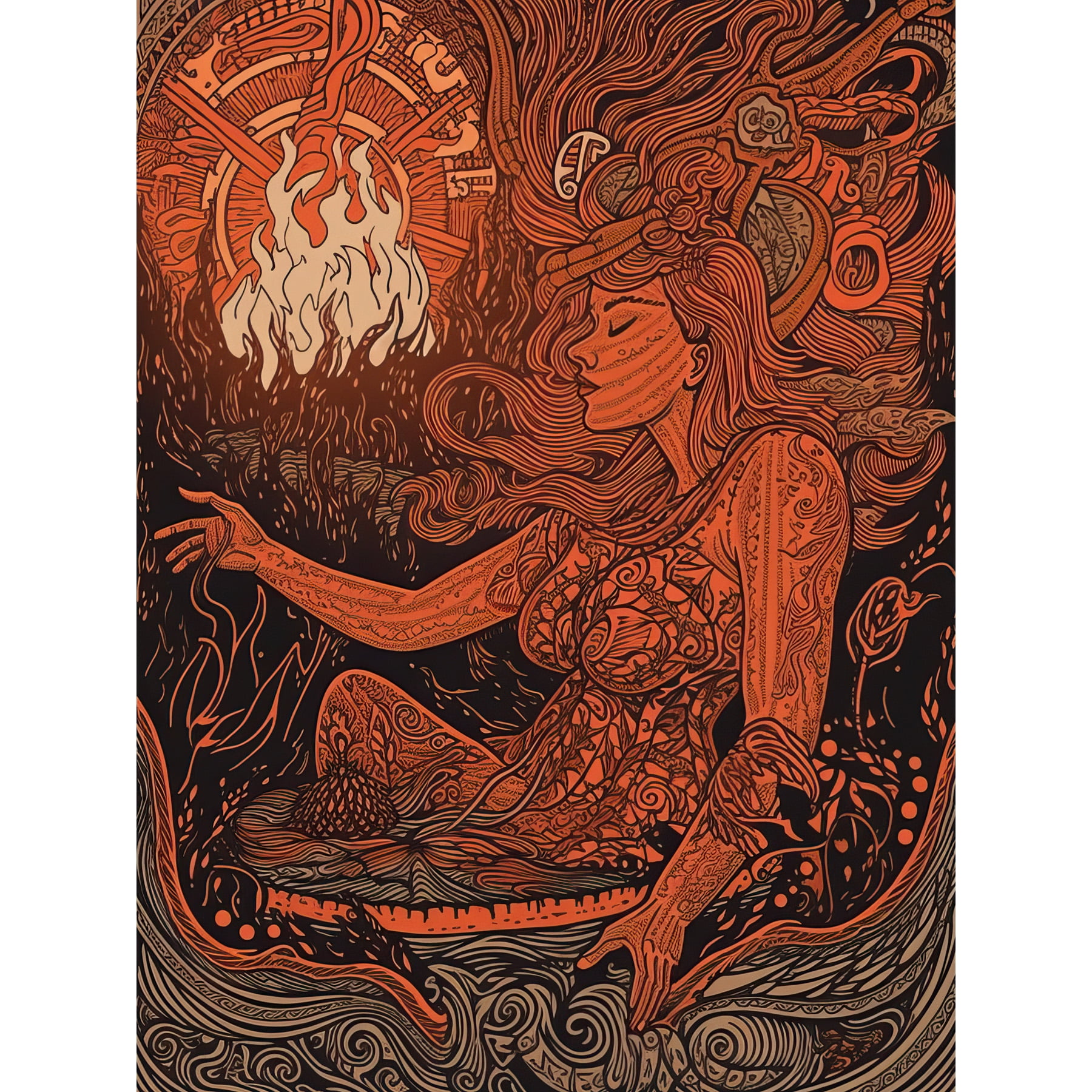 You Light my Fire The Temptress Concept Art Extra Large XL Wall Art ...