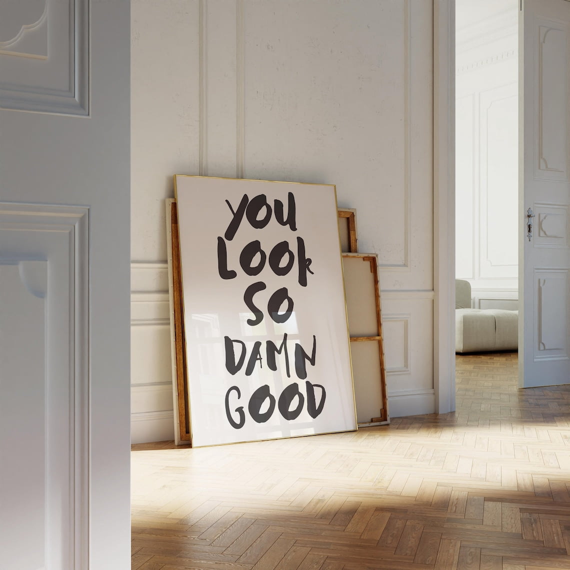You Look So Damn Good Poster, Quote Poster, Wall Decor, Trendy Black ...