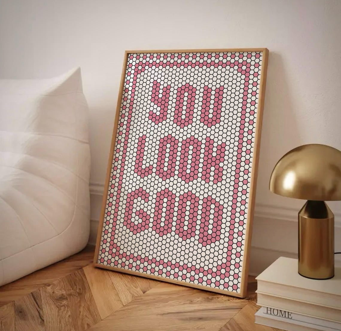 You Look Good Print, Hexagon Bistro Tile Letter Wall Art, Tile ...