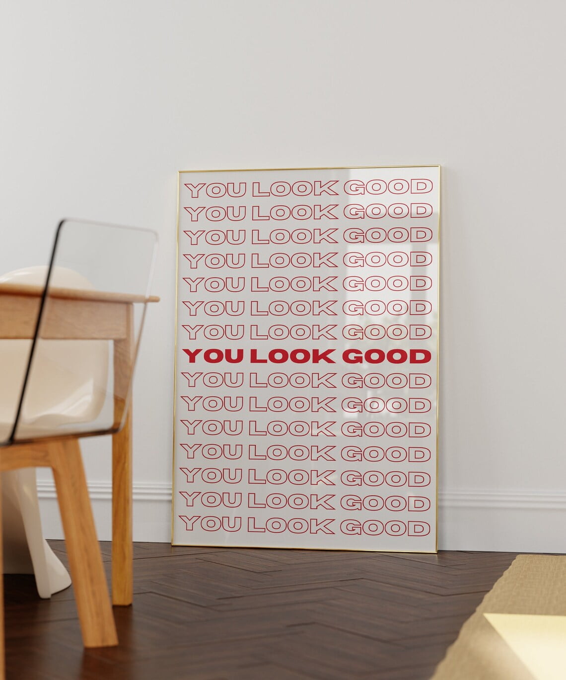 You Look Good Printable Red Wall Art Bedroom Decor College Dorm ...