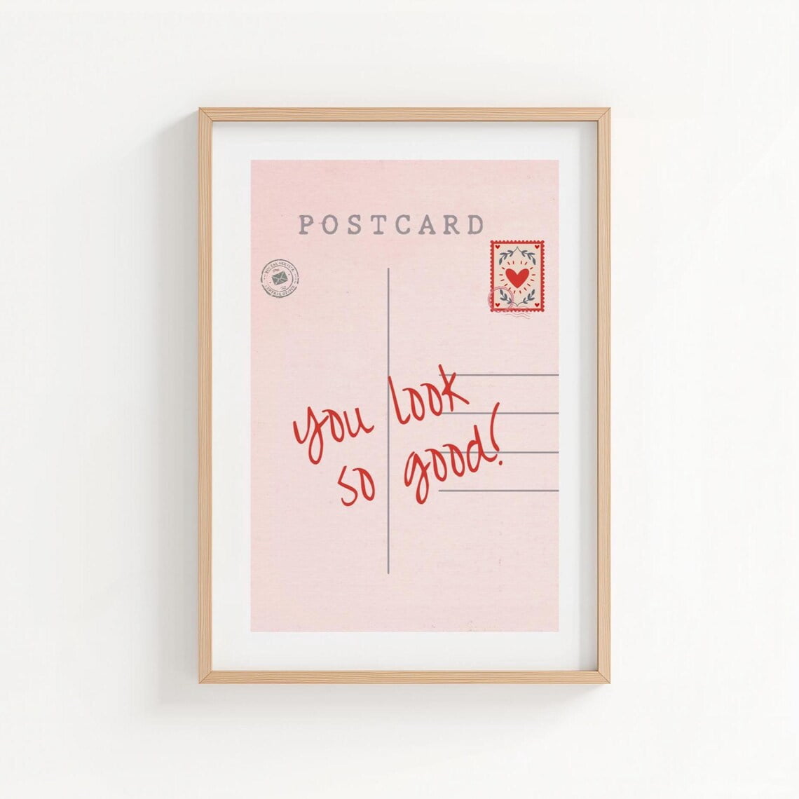 You Look So Good Trendy Retro Postcard Typography Wall Art, Unframed ...