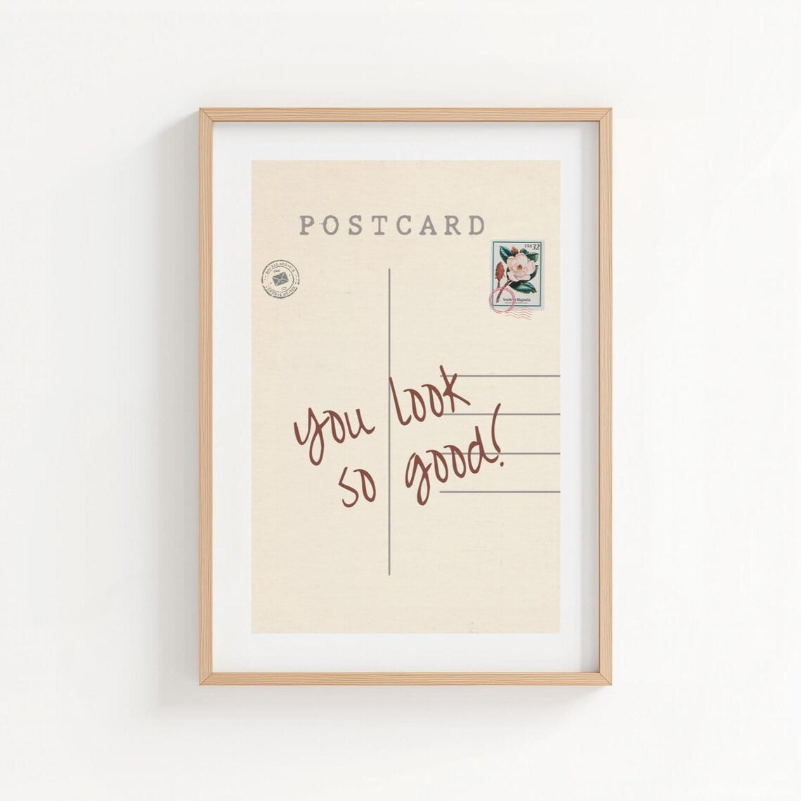 You Look So Good Trendy Retro Postcard Typography Wall Art V3, Unframed ...