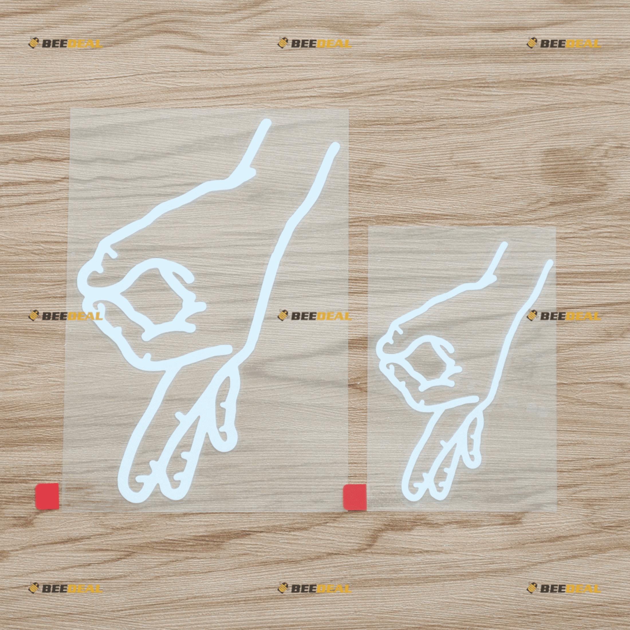 You Looked Circle Game Hand Sign Decal Vinyl Sticker - 2 Pack White, 4 ...