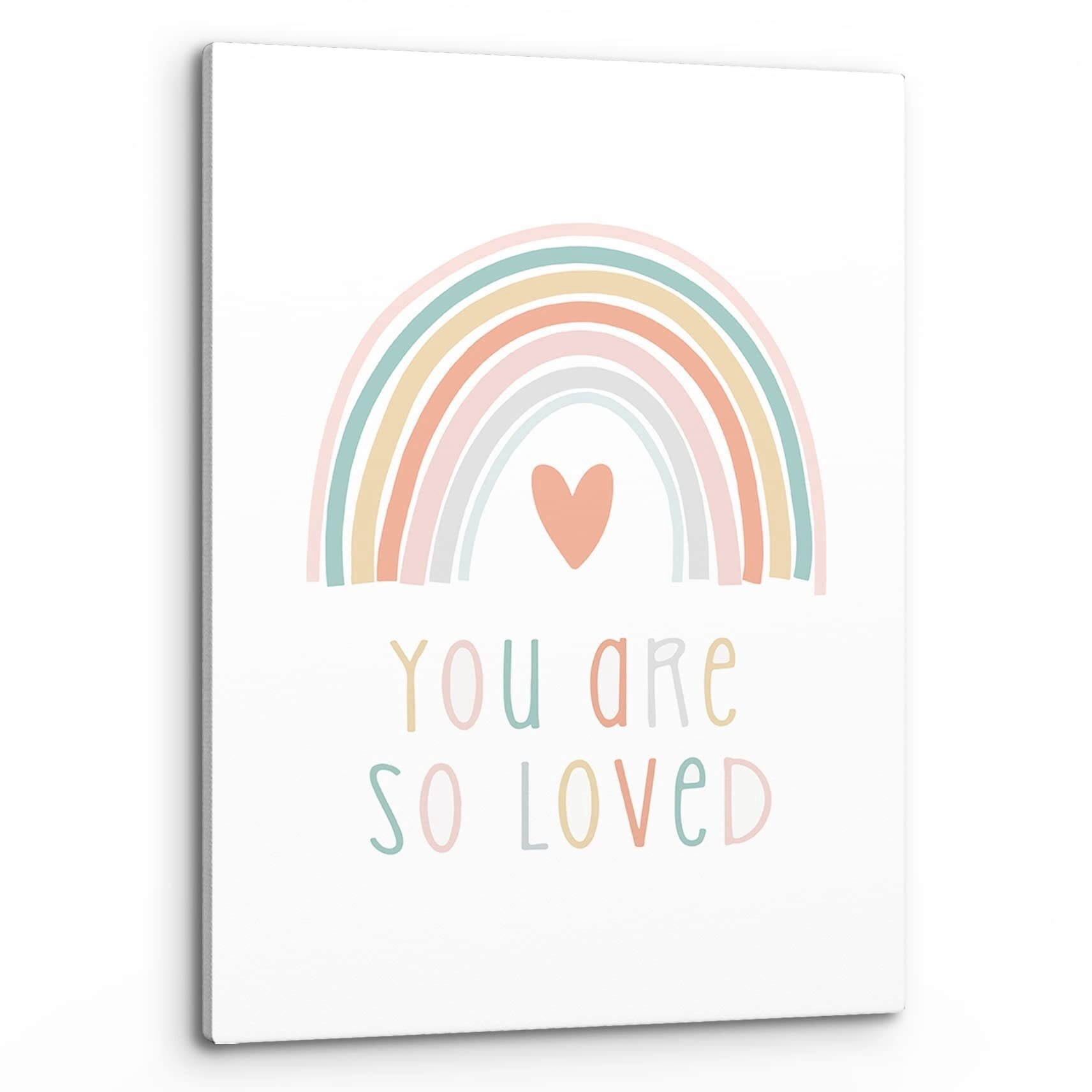 You Are So Loved Inspirational Quote Wall Art,Motivational Boho Rainbow ...