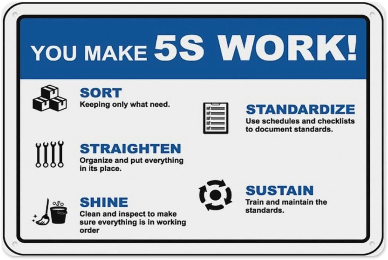 You Make 5S Work Sign 8"x12" - Aluminum Tin Warning for Home Outdoor ...