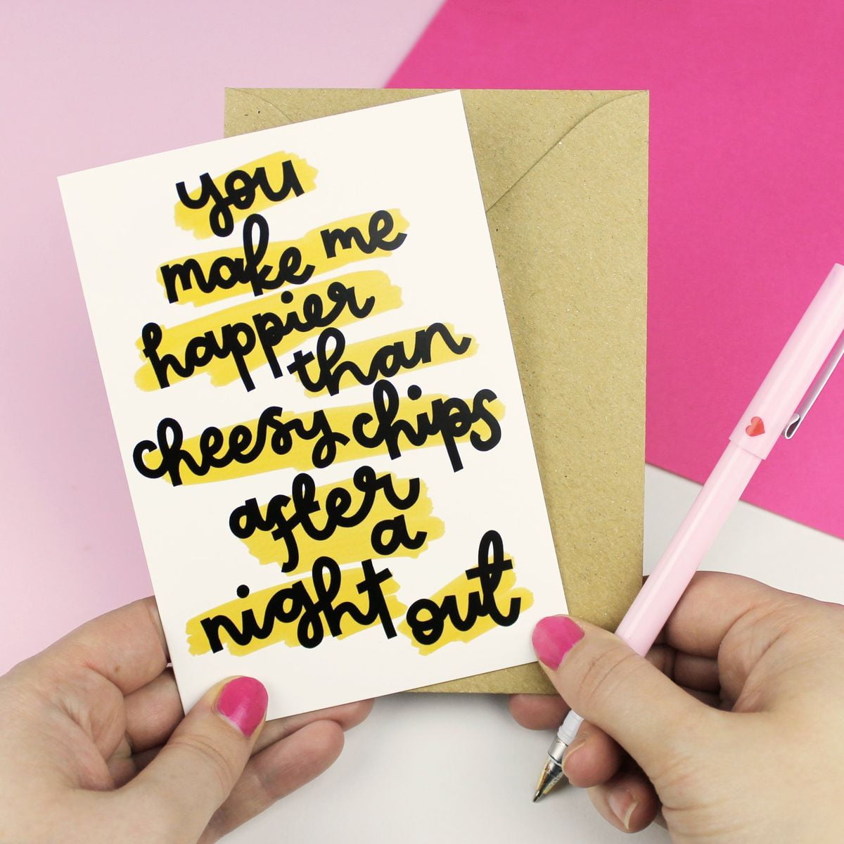 You Make Me Happier Than Cheesy Chips Greeting Card with Envelope – Fun ...
