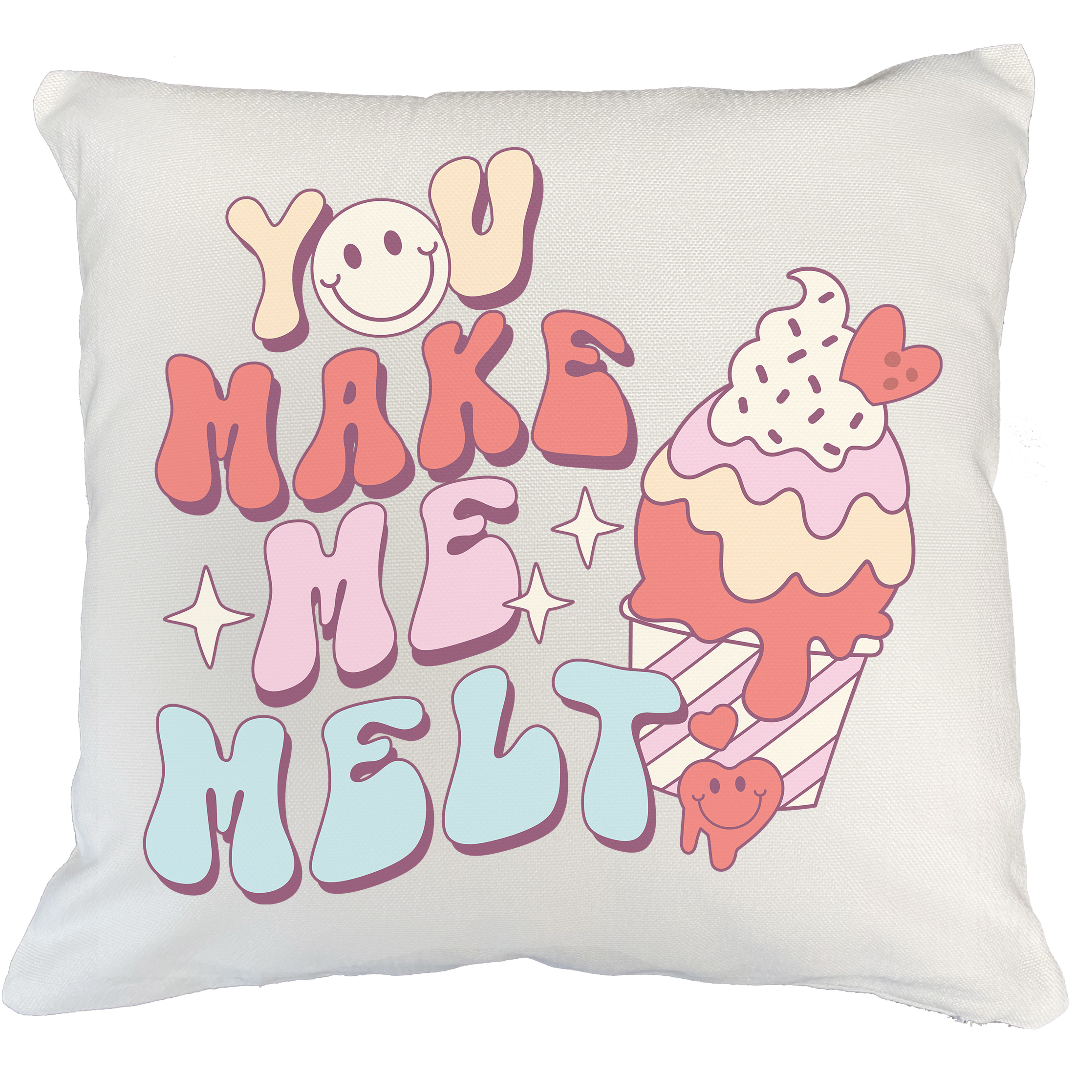 You Make Me Melt, Retro Ice Cream Valentine's Day Art Merch Gift, White ...