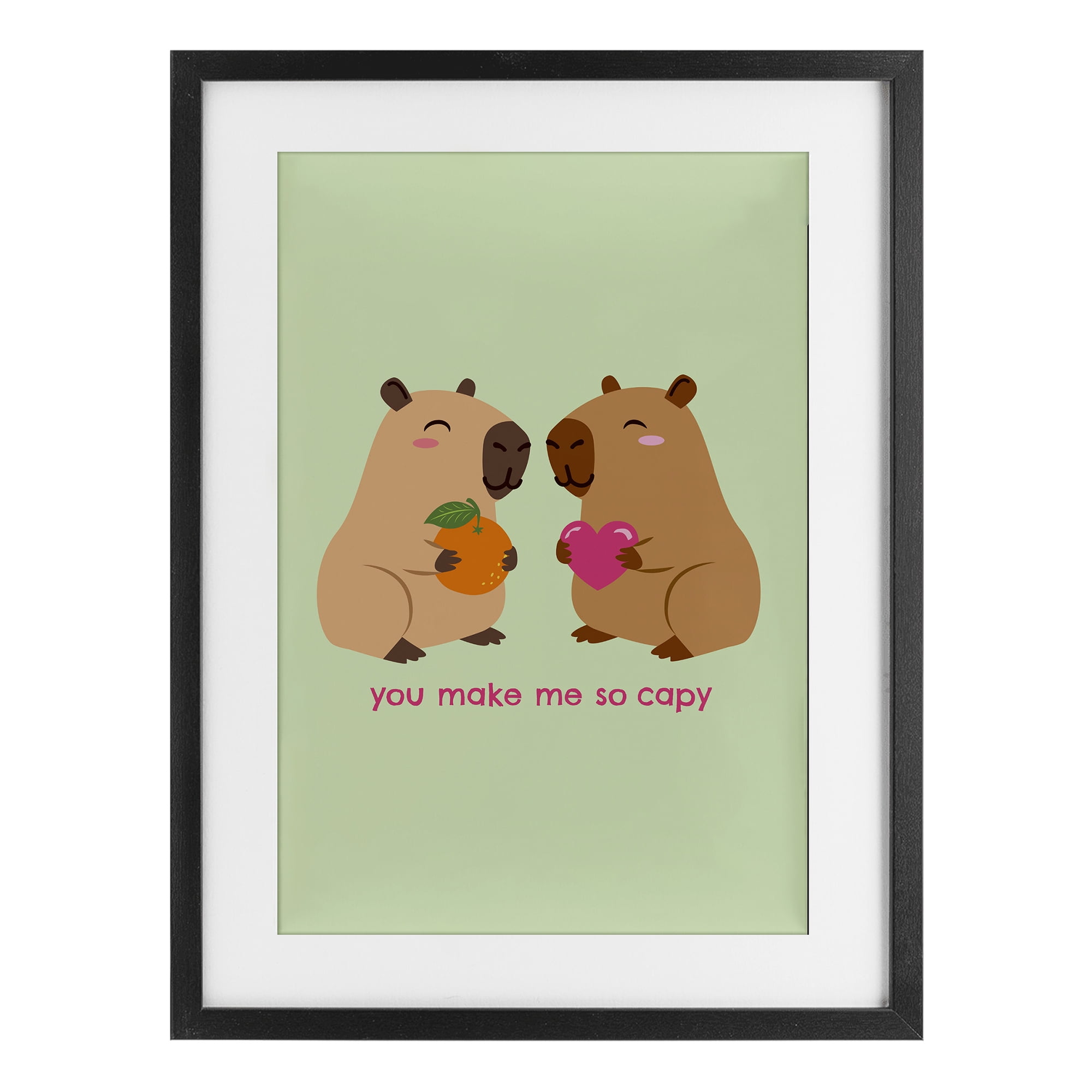 You Make Me So Capy Black Framed Print Under Glass, design by Emily ...