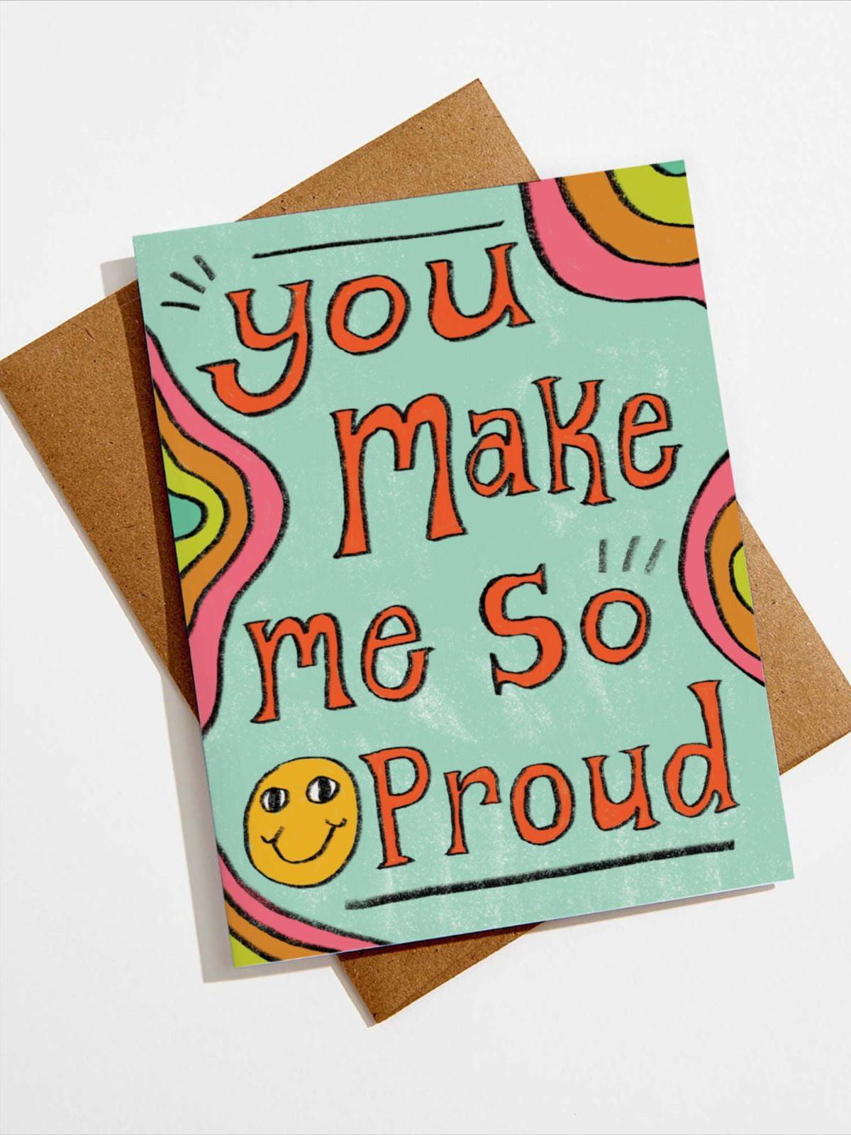 "You Make Me So Proud" Card – Colorful Retro Design with Smiley Face ...